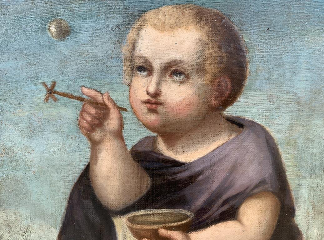Unknown - 18th-19th century Italian painting - Child soap bubbles - Oil ...