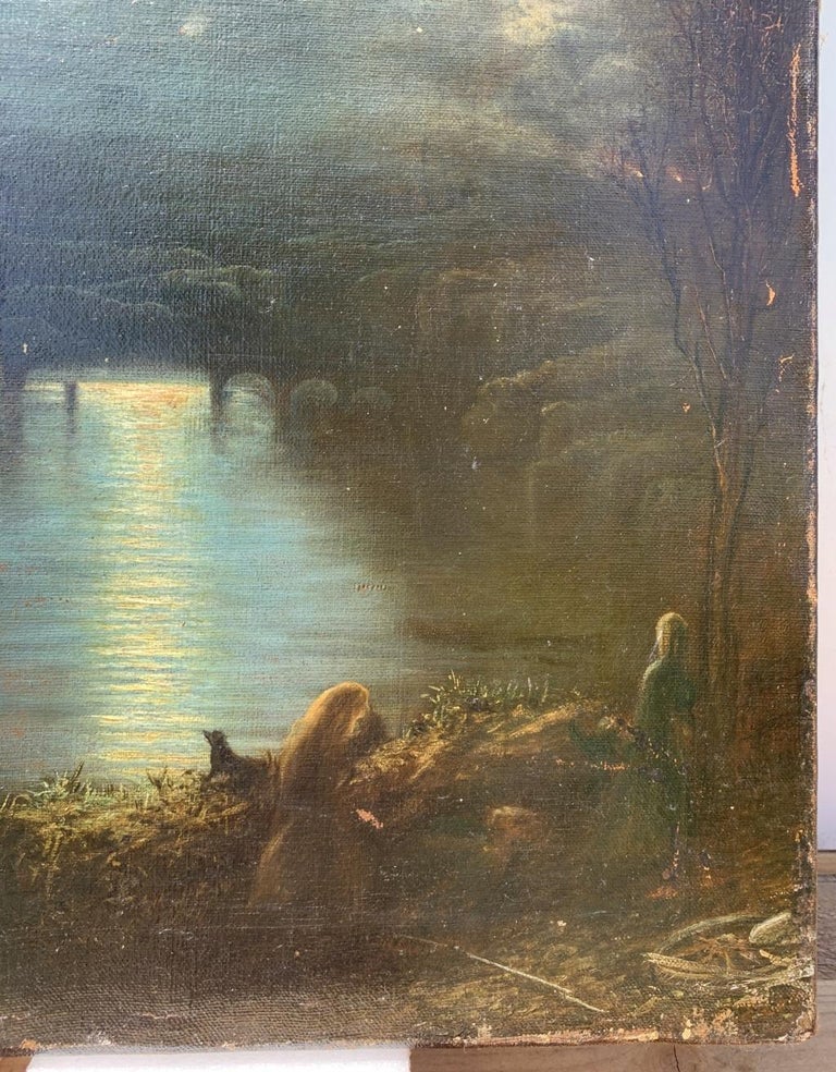 Unknown - 18th-19th European landscape painting - Moonlit view ...