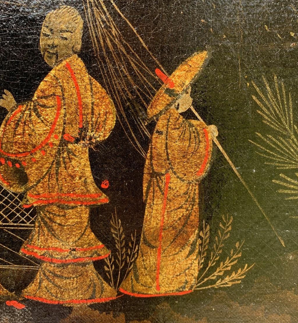 Unknown - 18th century Chinese figure painting - Landscape Pagoda - Oil ...