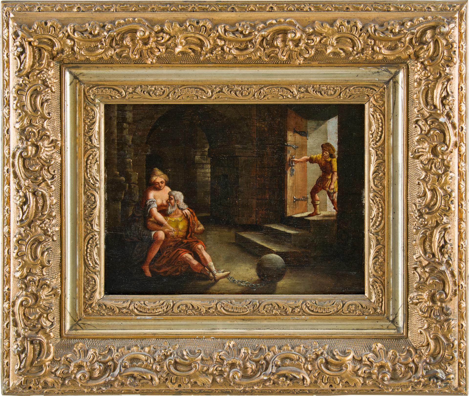 Edward Antoon Portielje - Two young women conversing in the kitchen ...