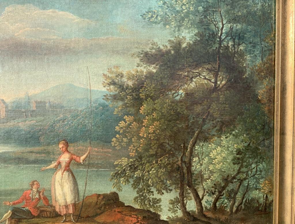 Unknown - 18th century French landscape painting - Arcadian river - Oil ...