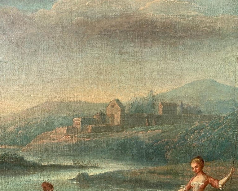 Unknown - 18th century French landscape painting - Arcadian river - Oil ...