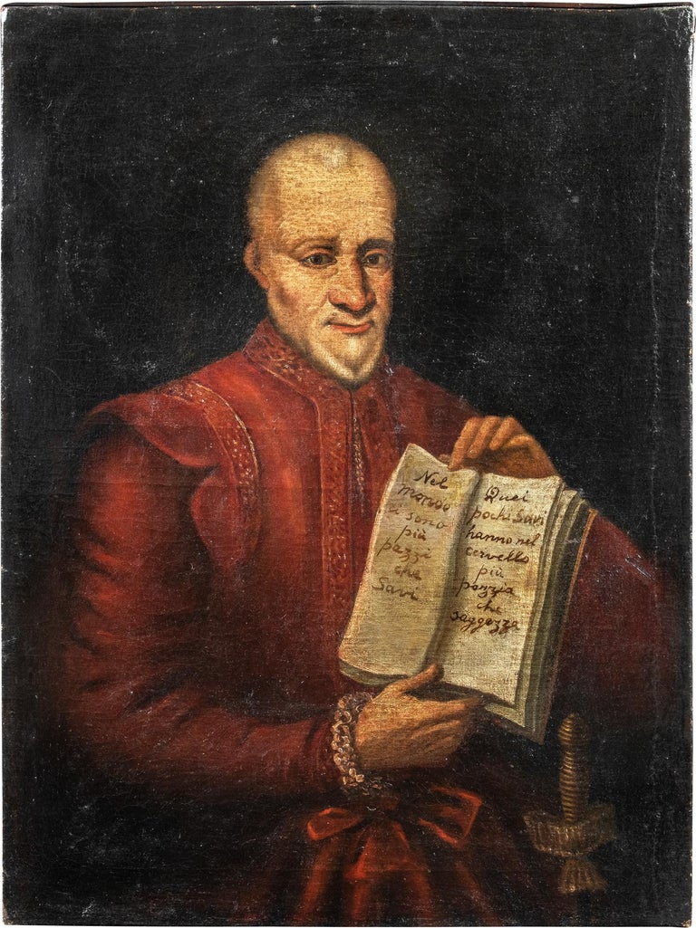 Unknown - 18th century Italian figure painting - Portrait aphorism book ...