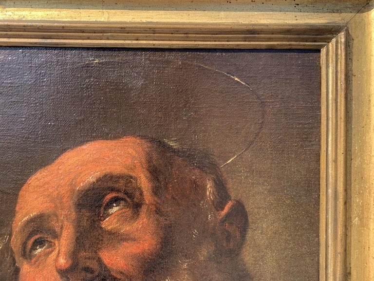 Unknown - 18th century Italian figure painting - Saint Head - Oil on ...