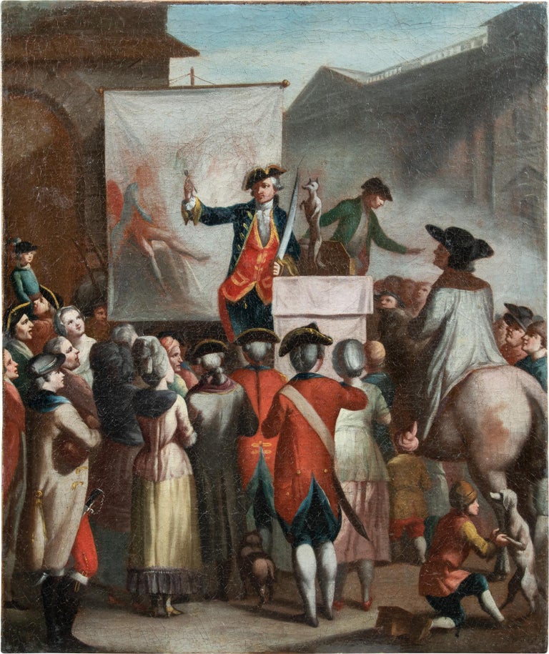 Unknown - Peinture figurative italienne du 18e siècle - Le spectacle de ...