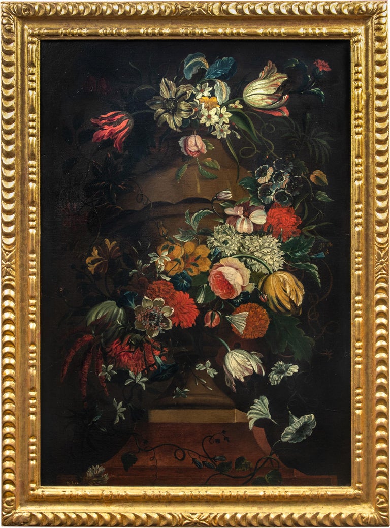 Unknown - 18th century Italian still life painting - Flowers vase - Oil ...