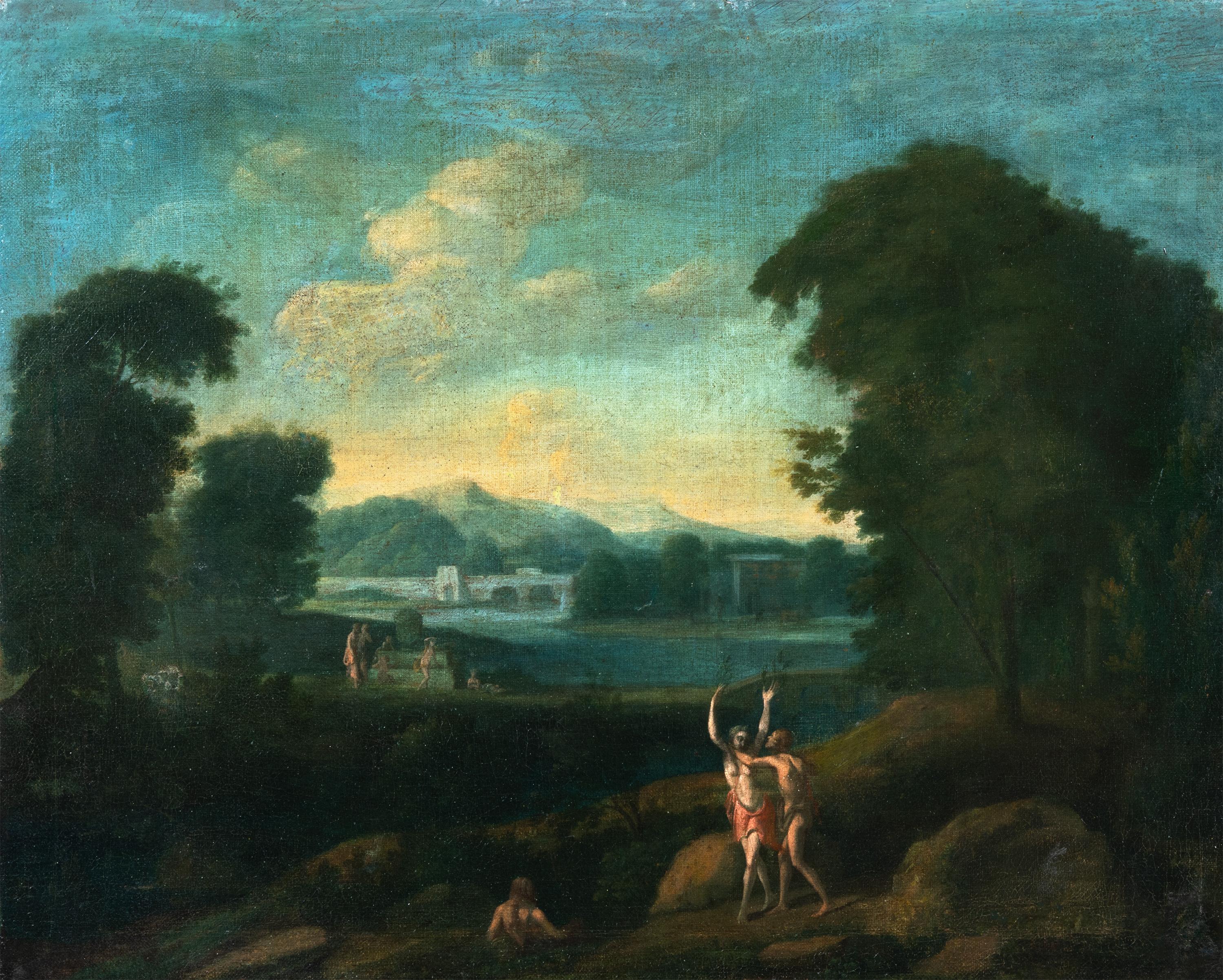 Unknown - 18th century Roman Italian landscape painting - Apollo Daphne ...