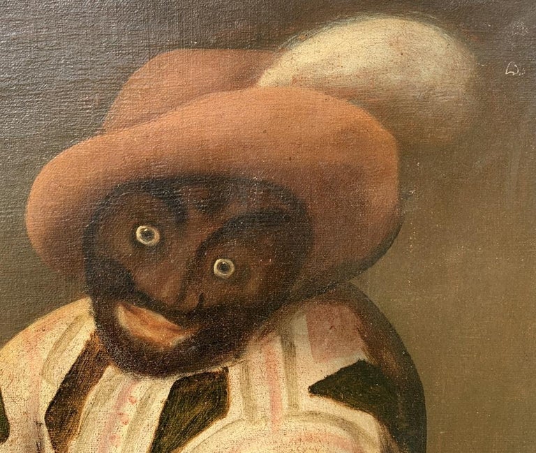 Unknown - 18th century Venetian mask figure painting - Harlequin - Oil ...