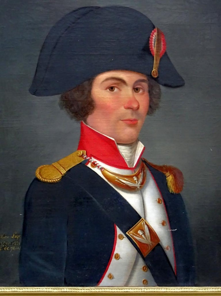 Unknown - 18thc Portrait French National Guard Officer Mathieu Loze ...