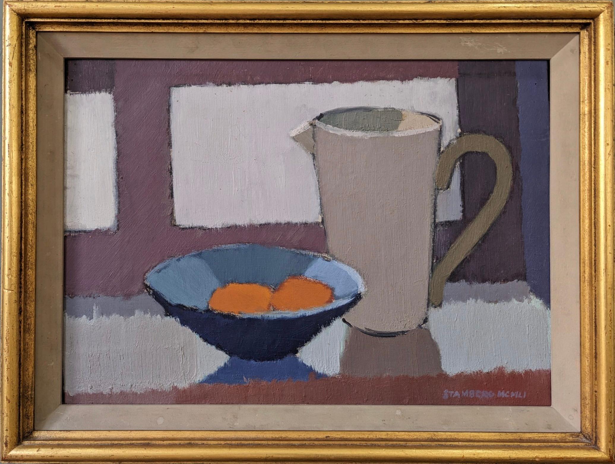 Unknown - 1951 Mid-Century Modern Swedish Framed Oil Painting - Still ...