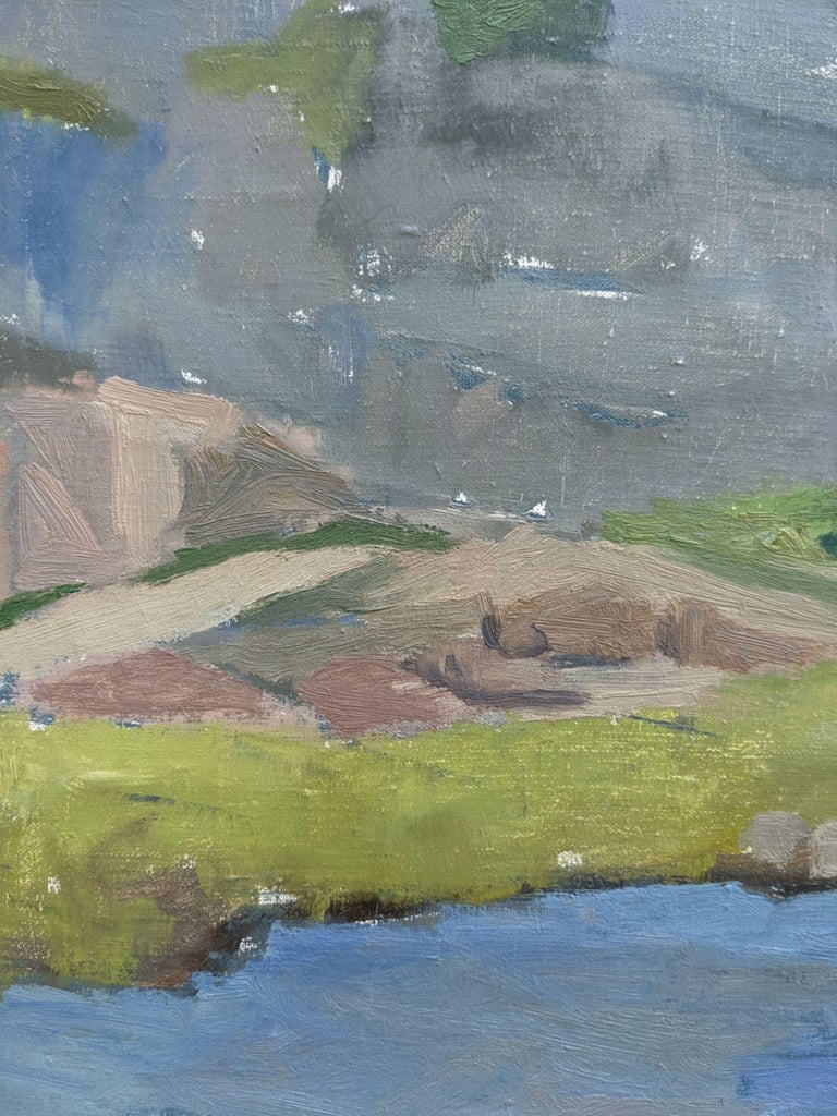 Unknown - 1954 Mid Century Modern Landscape Framed Oil Painting ...