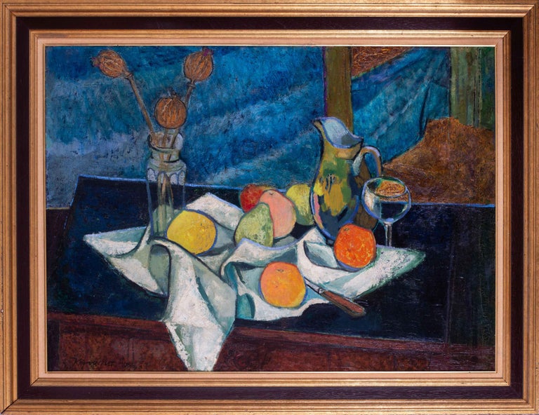 Unknown - 1956 French Post Impressionist oil painting of still life and ...
