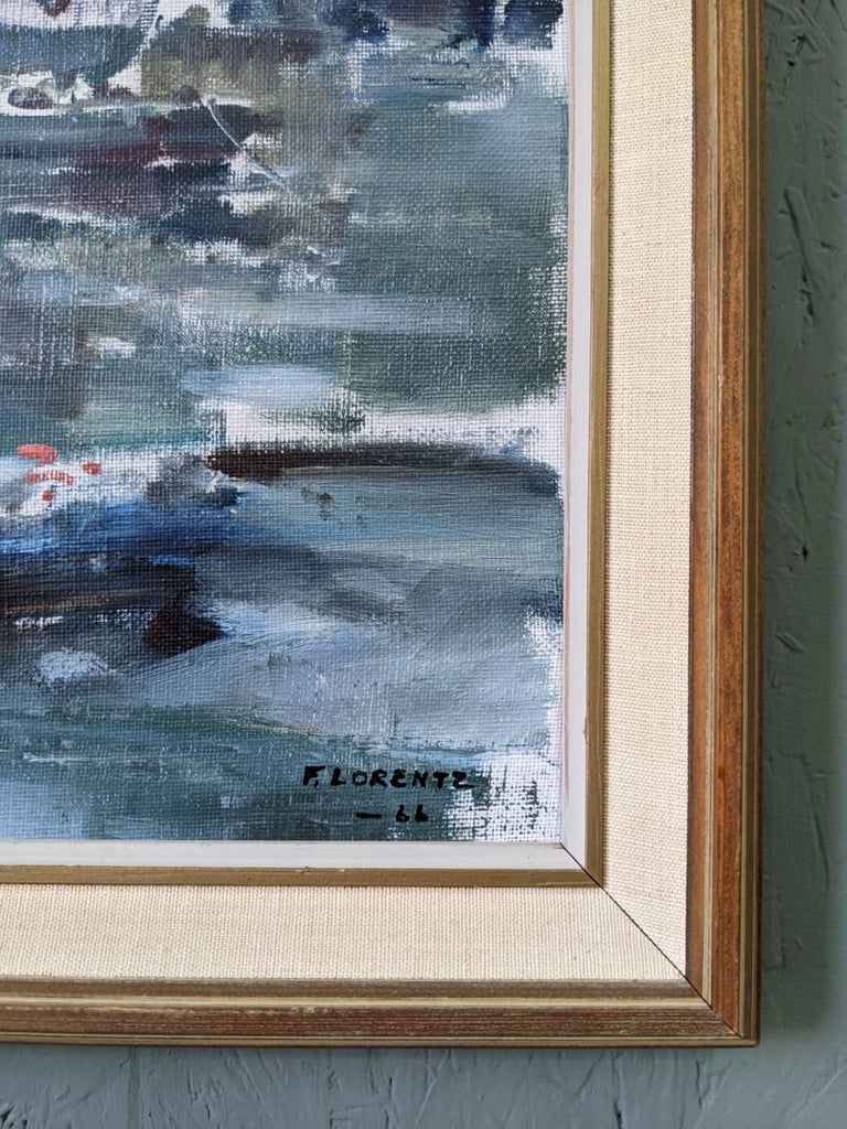 Unknown - 1966 Vintage Mid-Century Swedish Seascape Oil Painting ...