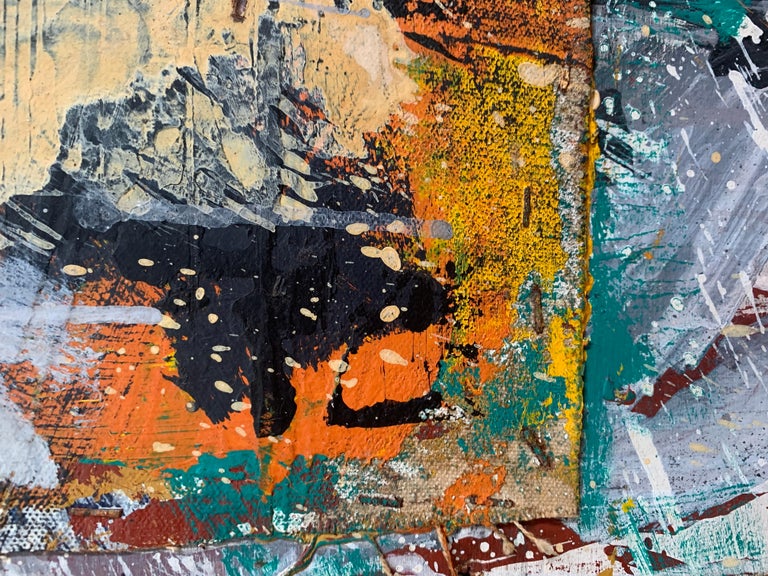 Unknown - 1980s Abstract "Wild" Collage and Painting on Wood For Sale ...