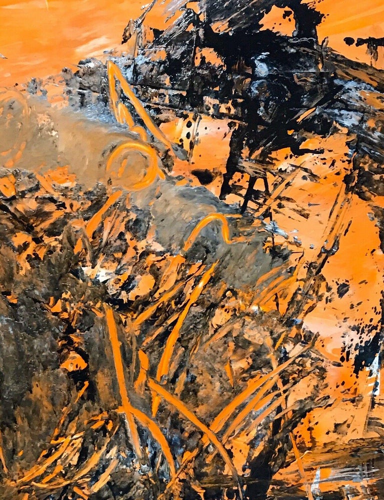 Unknown - 1980's FRENCH ABSTRACT OIL PAINTING - SIGNED - AMAZING SHAPES ...