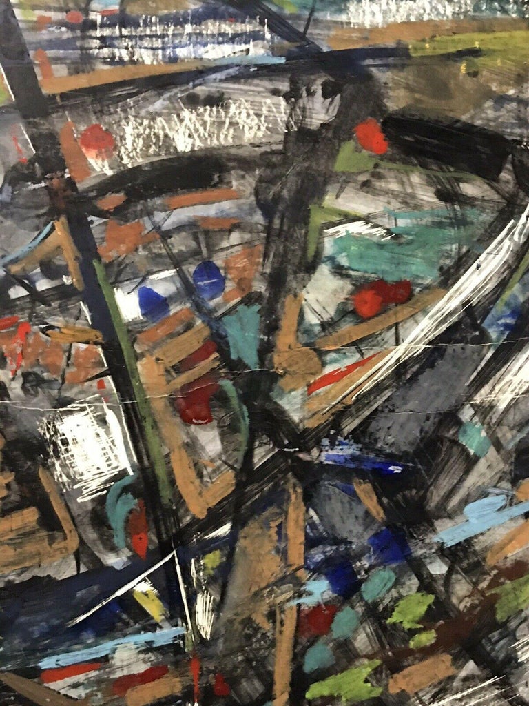 Unknown - 1980's FRENCH ABSTRACT OIL PAINTING - SIGNED and DATED ...