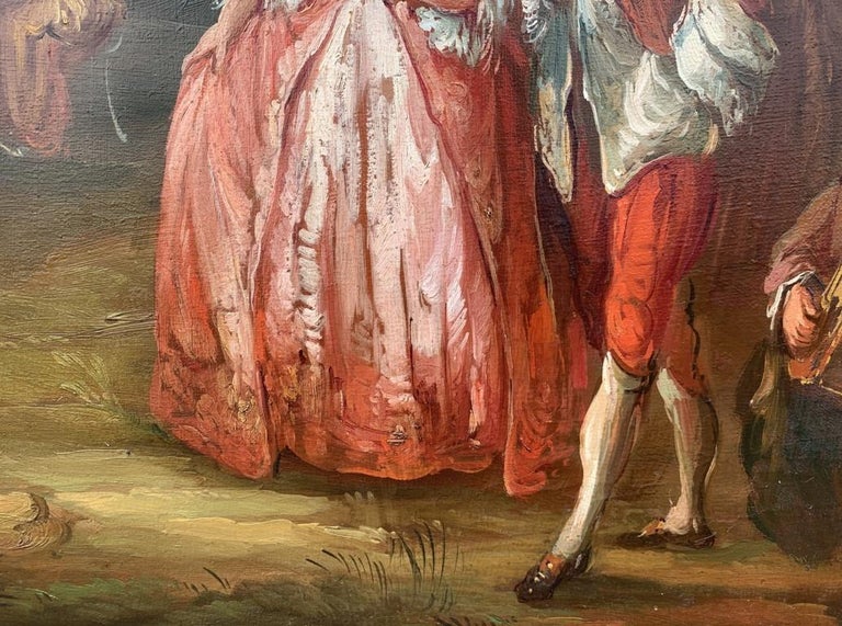 Unknown - 19th century French figure painting - Dancing scene - Oil on ...