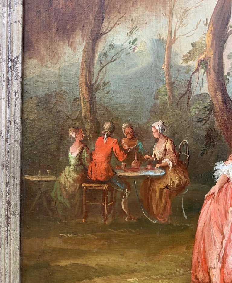 Unknown - 19th century French figure painting - Dancing scene - Oil on ...