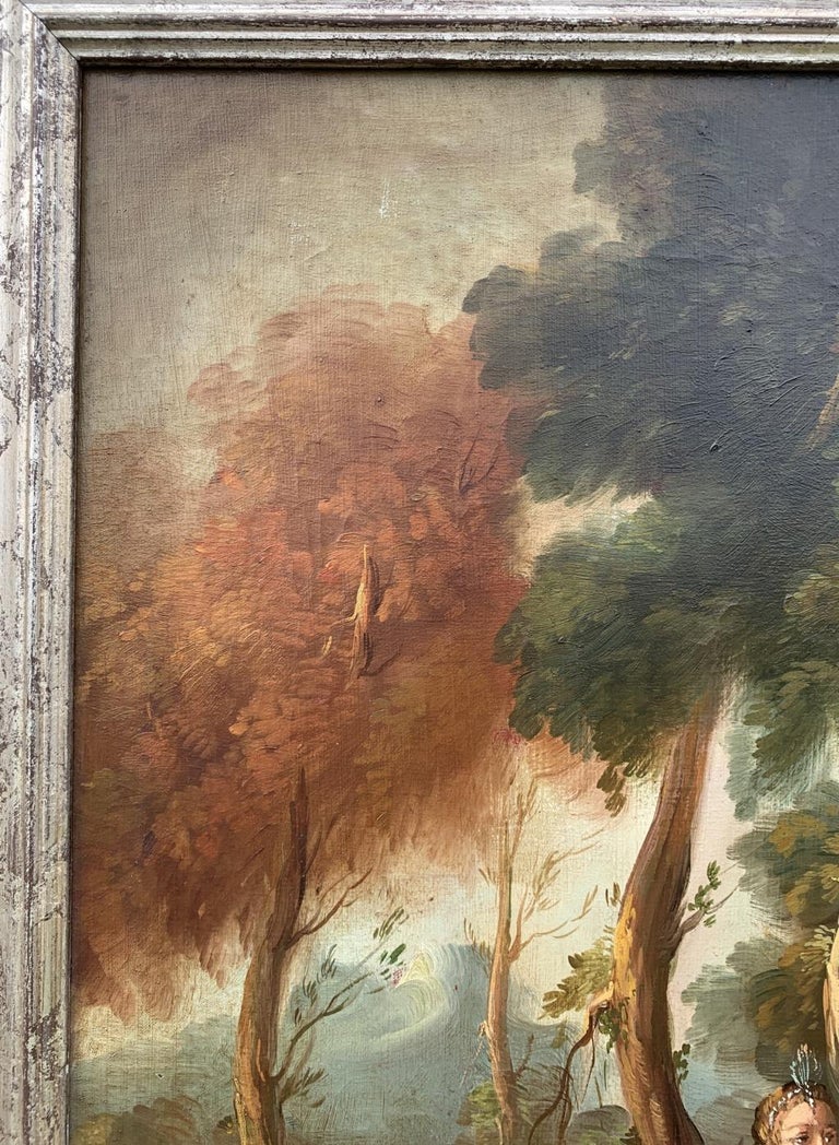 Unknown - 19th century French figure painting - Dancing scene - Oil on ...