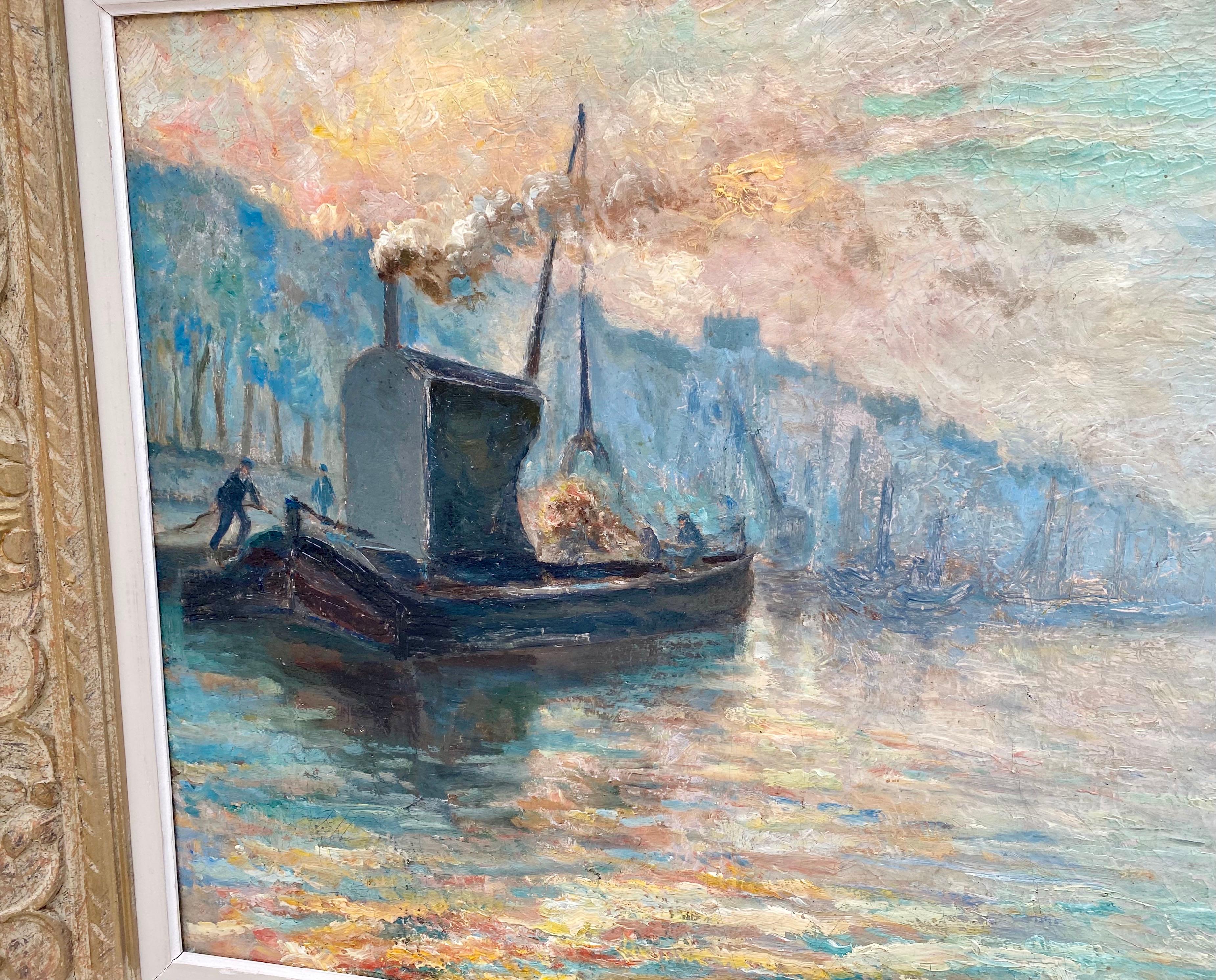 Unknown - Large 19th century French impressionist cityscape oil ...