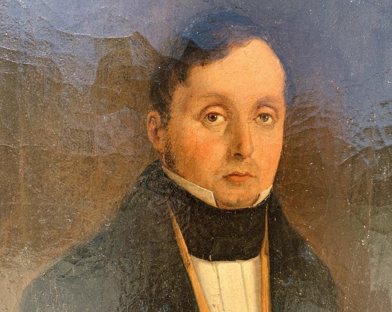 Unknown - 19th century Italian figure painting - Male portrait - Oil on ...