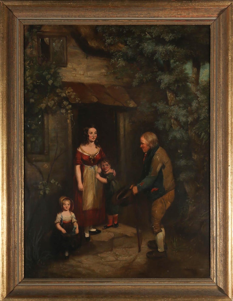 Unknown - 19th Century Oil - Something to Spare For Sale at 1stDibs