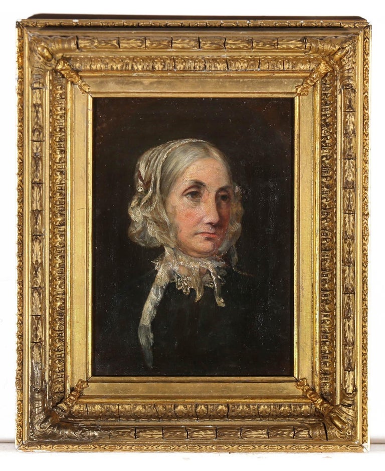Unknown - Huile du 19ème siècle - Matrone victorienne En vente sur 1stDibs
