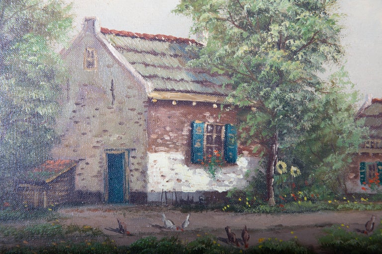 Unknown - 20th Century Oil - Dutch Farm Scene For Sale at 1stDibs