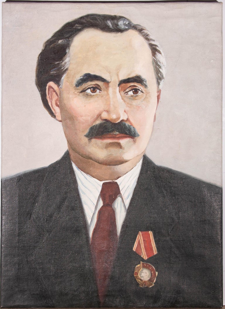 Unknown - 20th Century Oil - Portrait of a Soviet Man For Sale at 1stDibs
