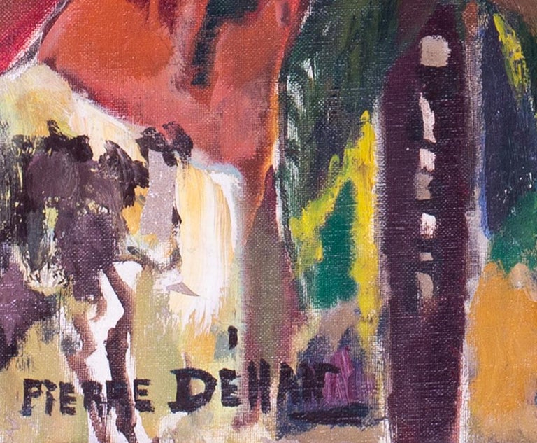 Unknown - 20th Century Post Impressionist oil painting of a busy town ...