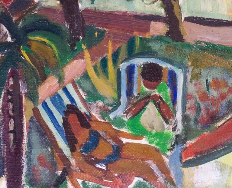 Unknown - 20th Century Post Impressionist oil painting of a busy town ...