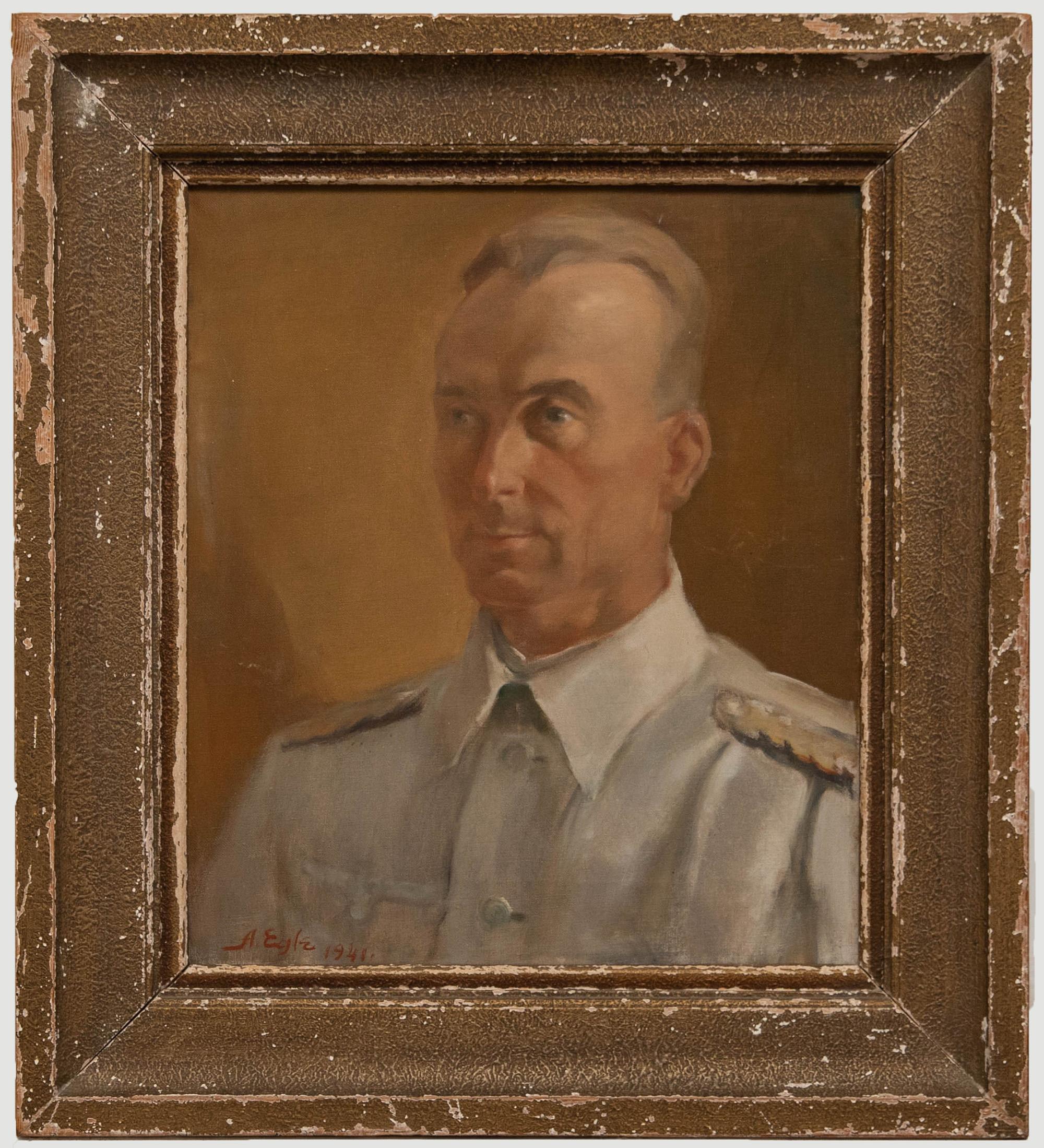Unknown - A. Egle - Framed 1941 Oil, Portrait of a Military Officer For ...