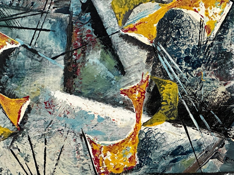 Unknown - Abstract Expressionist Oil Painting on Board For Sale at 1stDibs