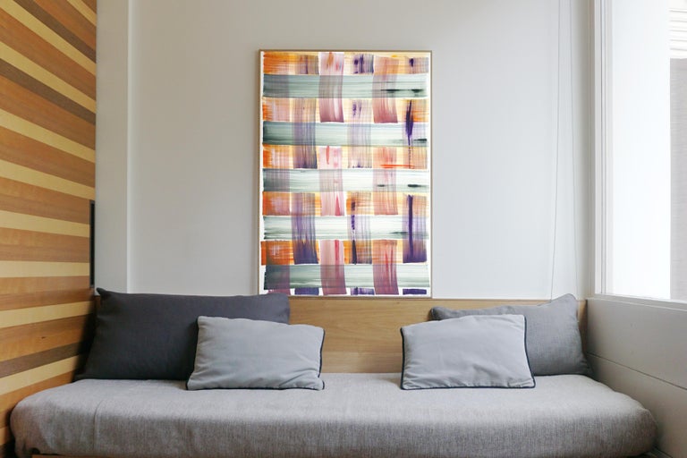 Unknown - Abstract Painting of Colorful Grid Pattern in Warm Tones ...