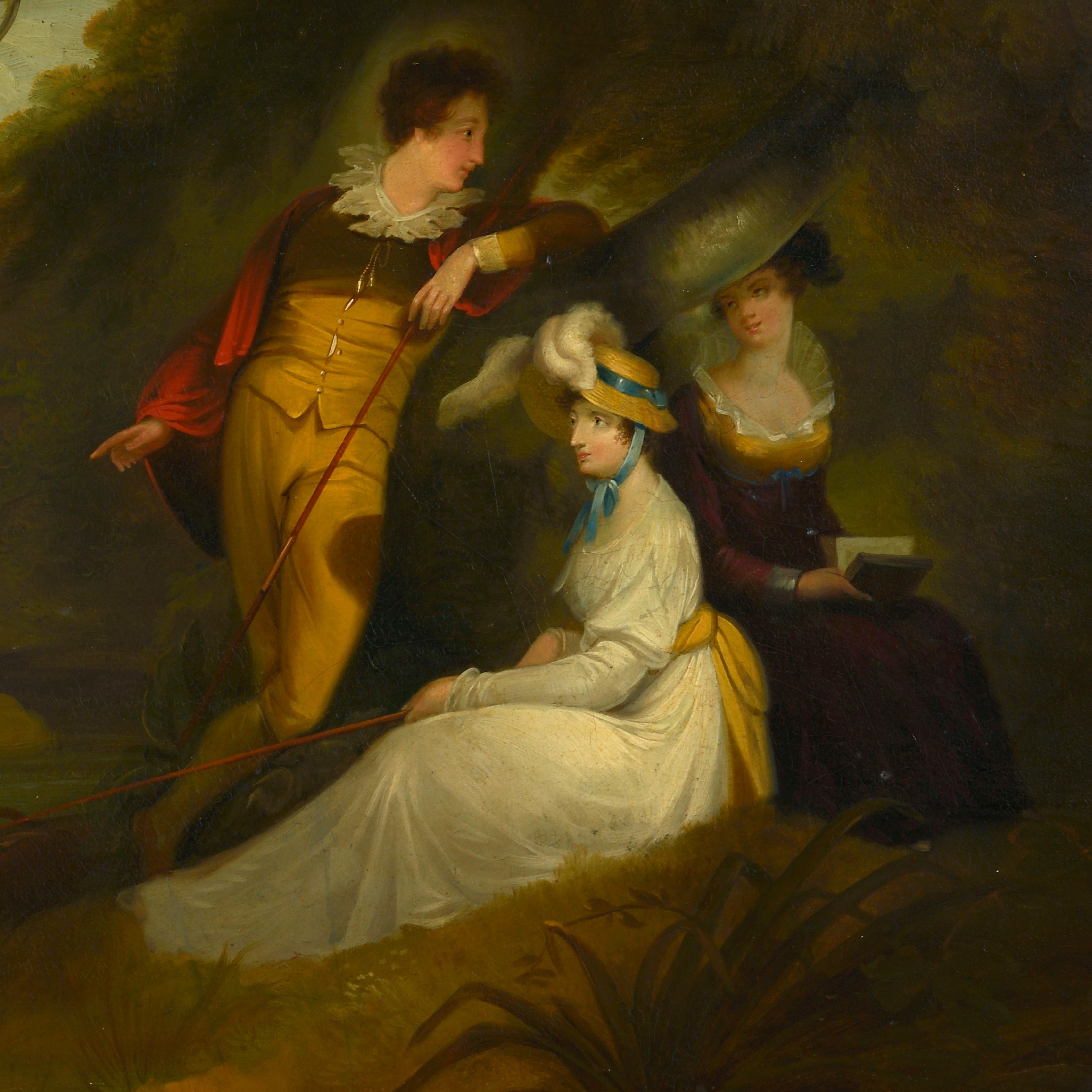 Unknown - After Richard Westall, ‘The Fishing Party’ 19th Century Oil ...