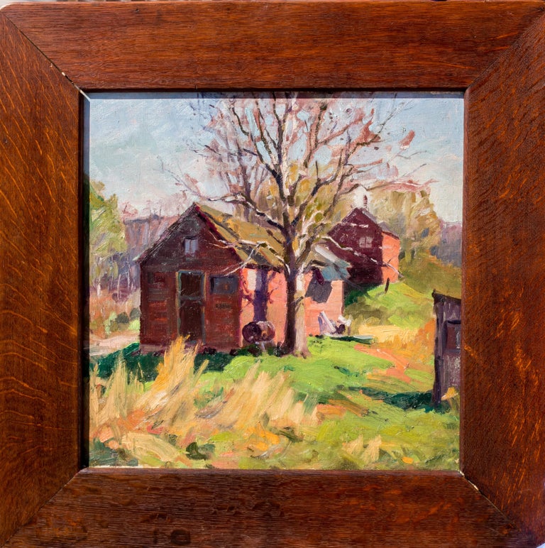 Unknown - American Impressionist Landscape Painting, Vintage Oil on ...