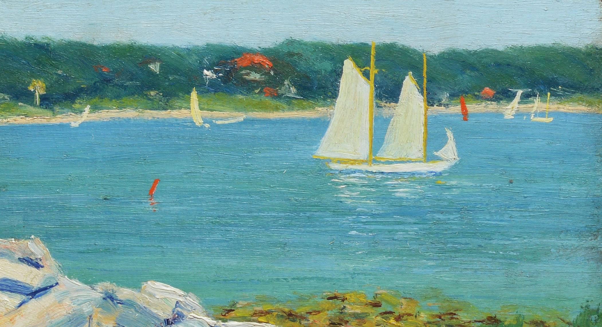 Unknown - American School Impressionist View of a New England Coast at ...