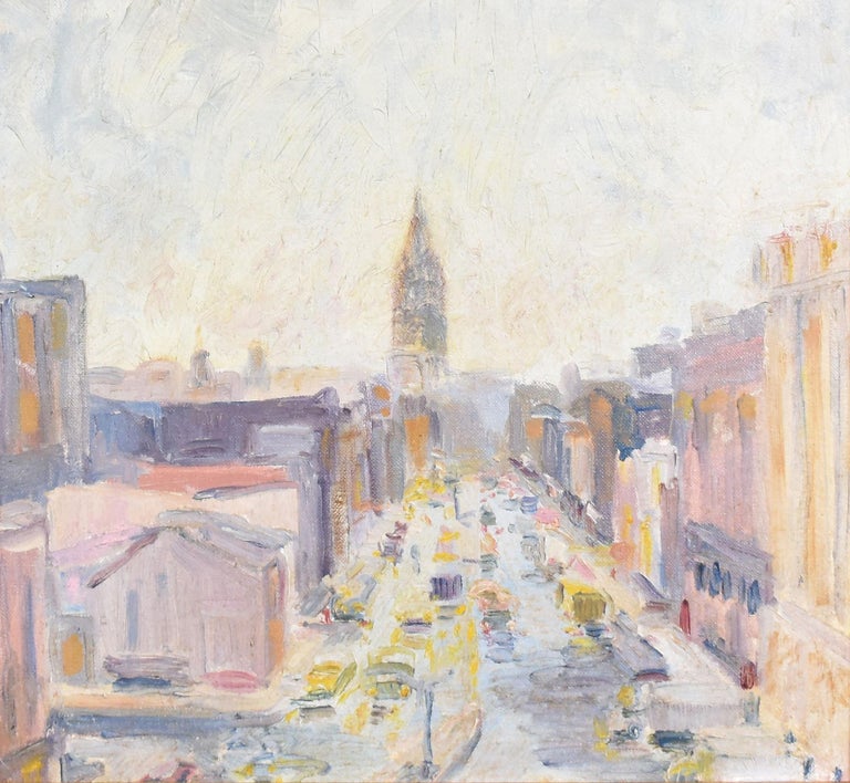 Unknown - American School Modernist Ashcan Style Oil Painting of New ...