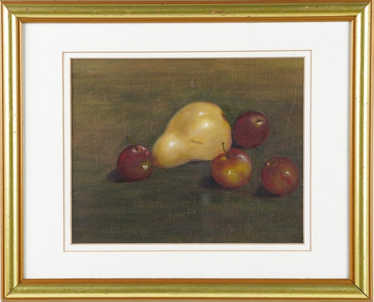 Unknown - Antique American Impressionist Fruit Still Life Apple Pear ...