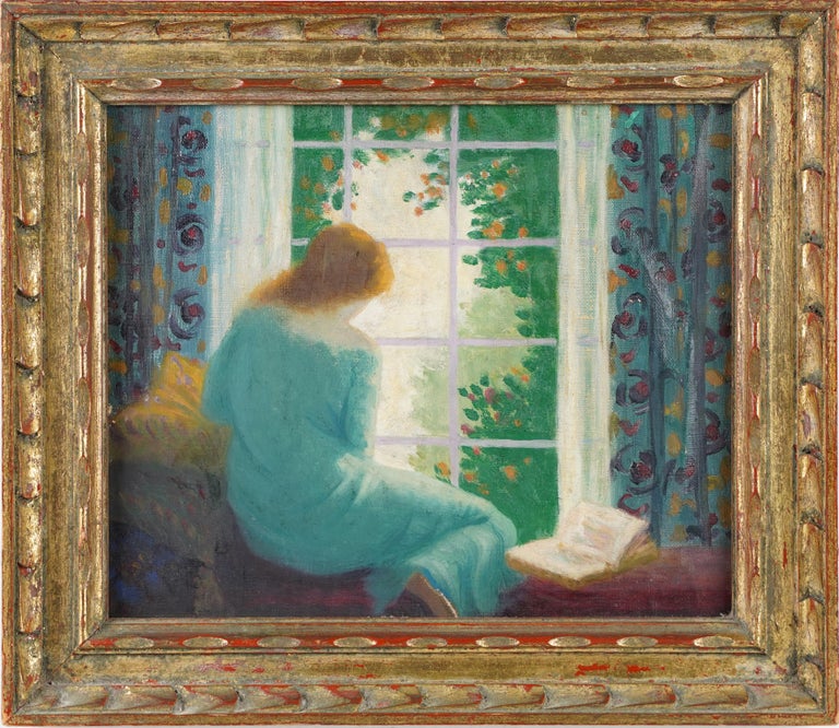 Unknown - Antique American Impressionist Interior Portrait View ...