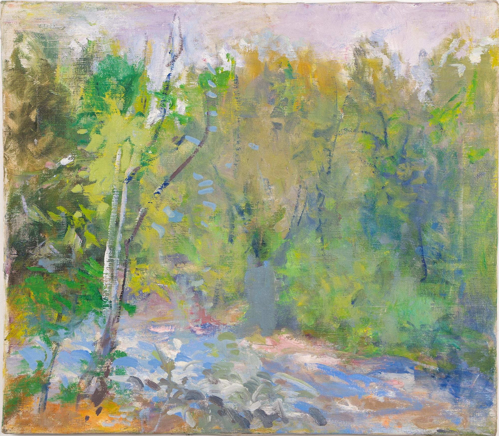 Unknown - Antique American School Abstract Beach Landscape Original ...