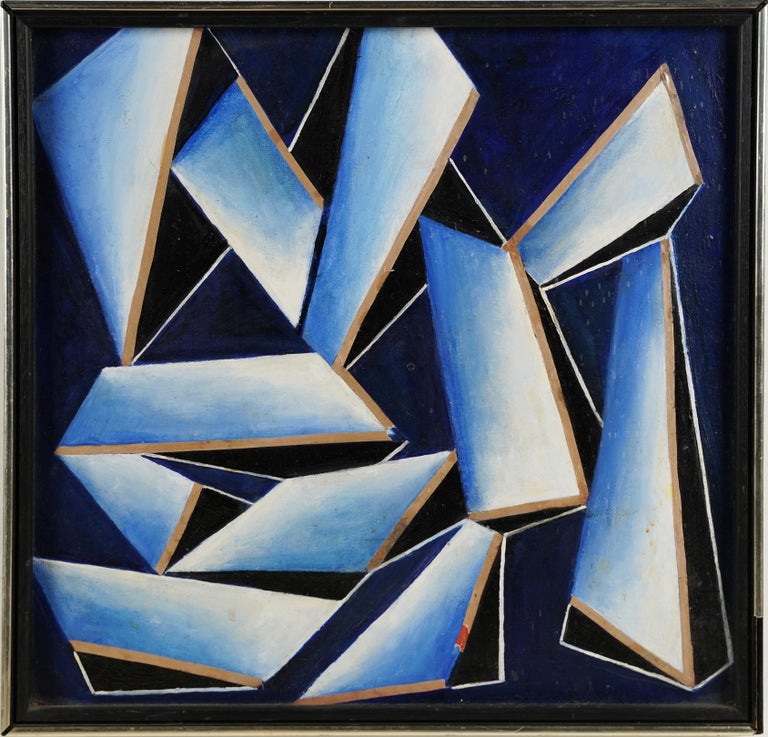 Unknown - Antique American School Abstract Geometric Framed Original ...