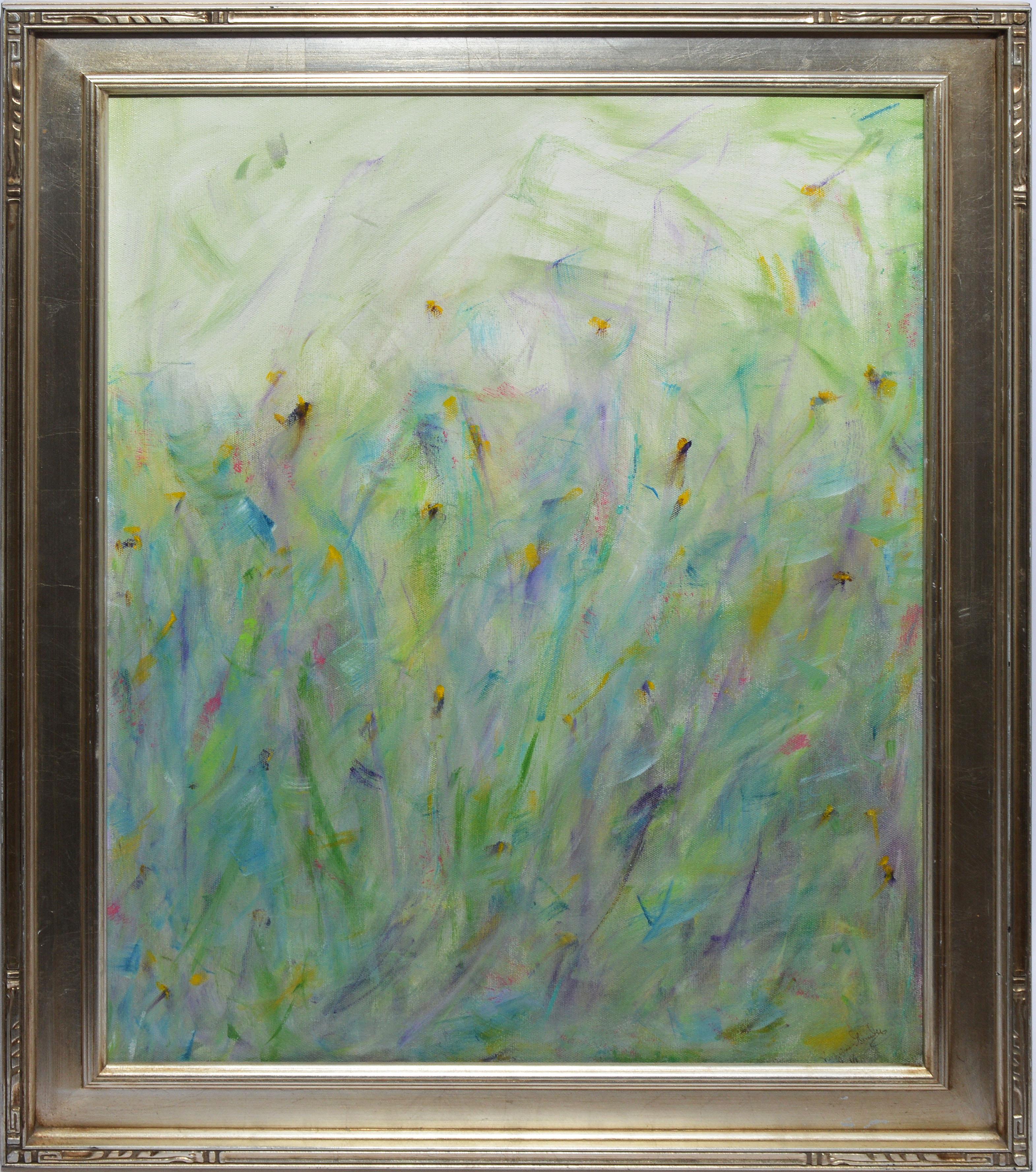 Unknown - Antique American School Abstract Landscape Floral Vintage ...