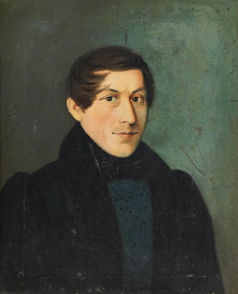 Unknown - Antique American School Early 1837 Regal Young Male Portrait ...