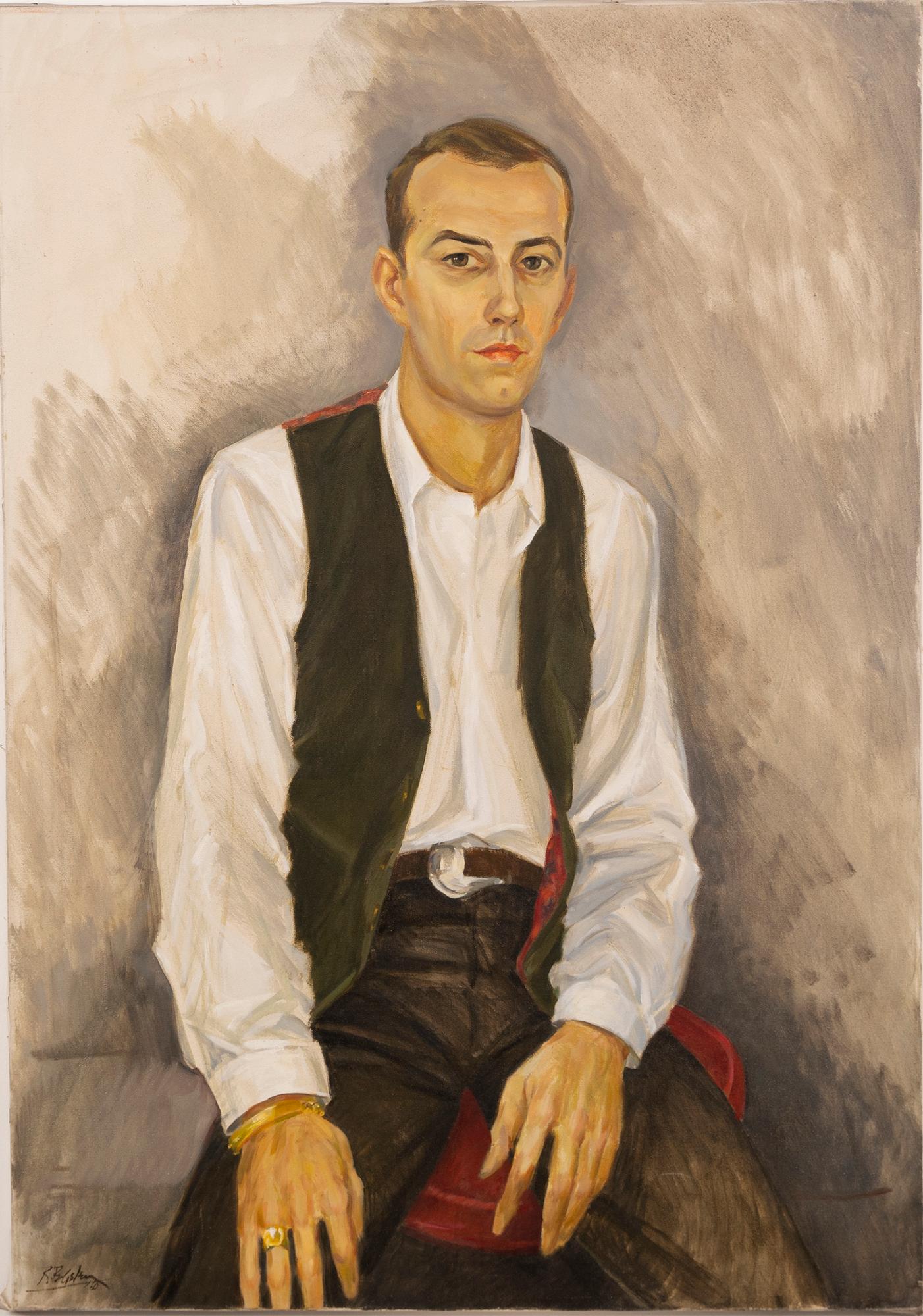 Unknown - Antique American School Modernist Portrait of a Young Man ...