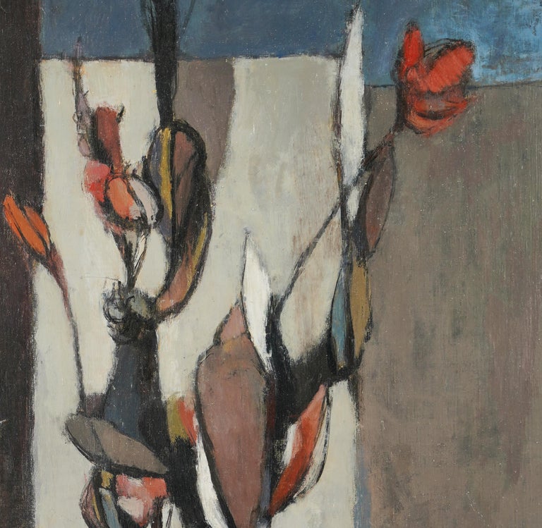 Unknown - Antique American School Signed Cubist Modern Flower Still ...