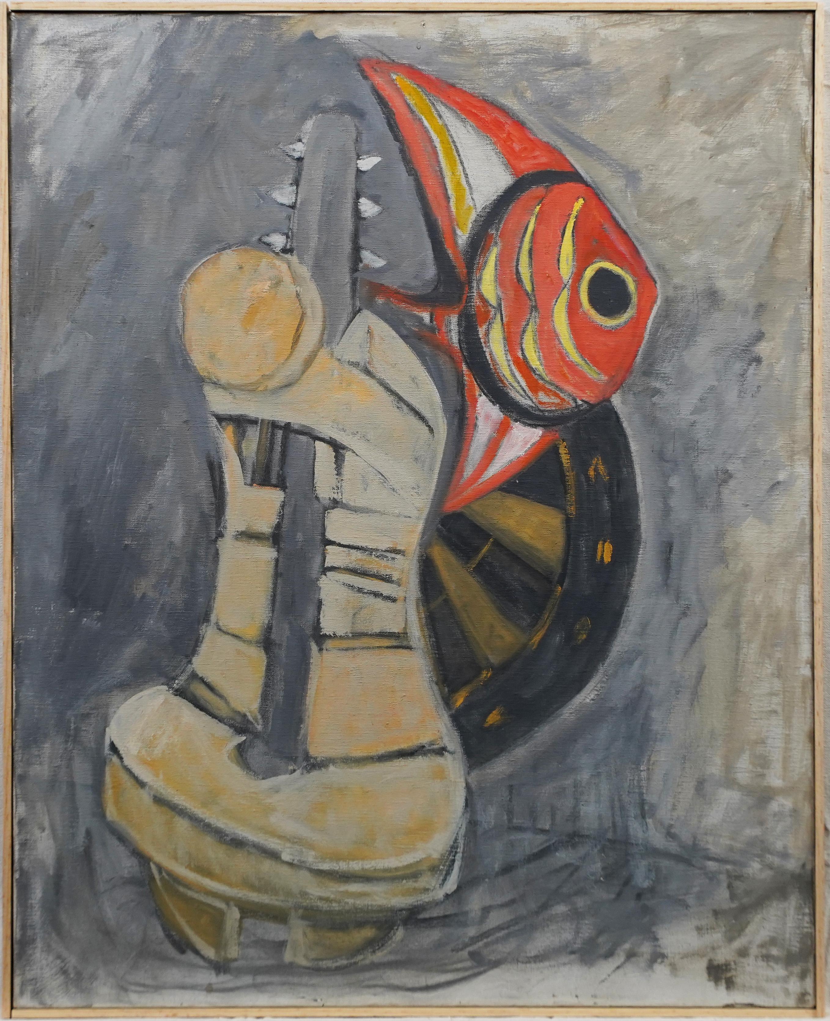 Unknown - Antique American School Signed Framed Modern Underwater ...