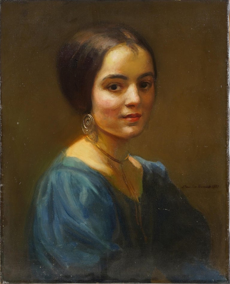 Unknown - Antique American School Signed Young Woman Portrait Original ...