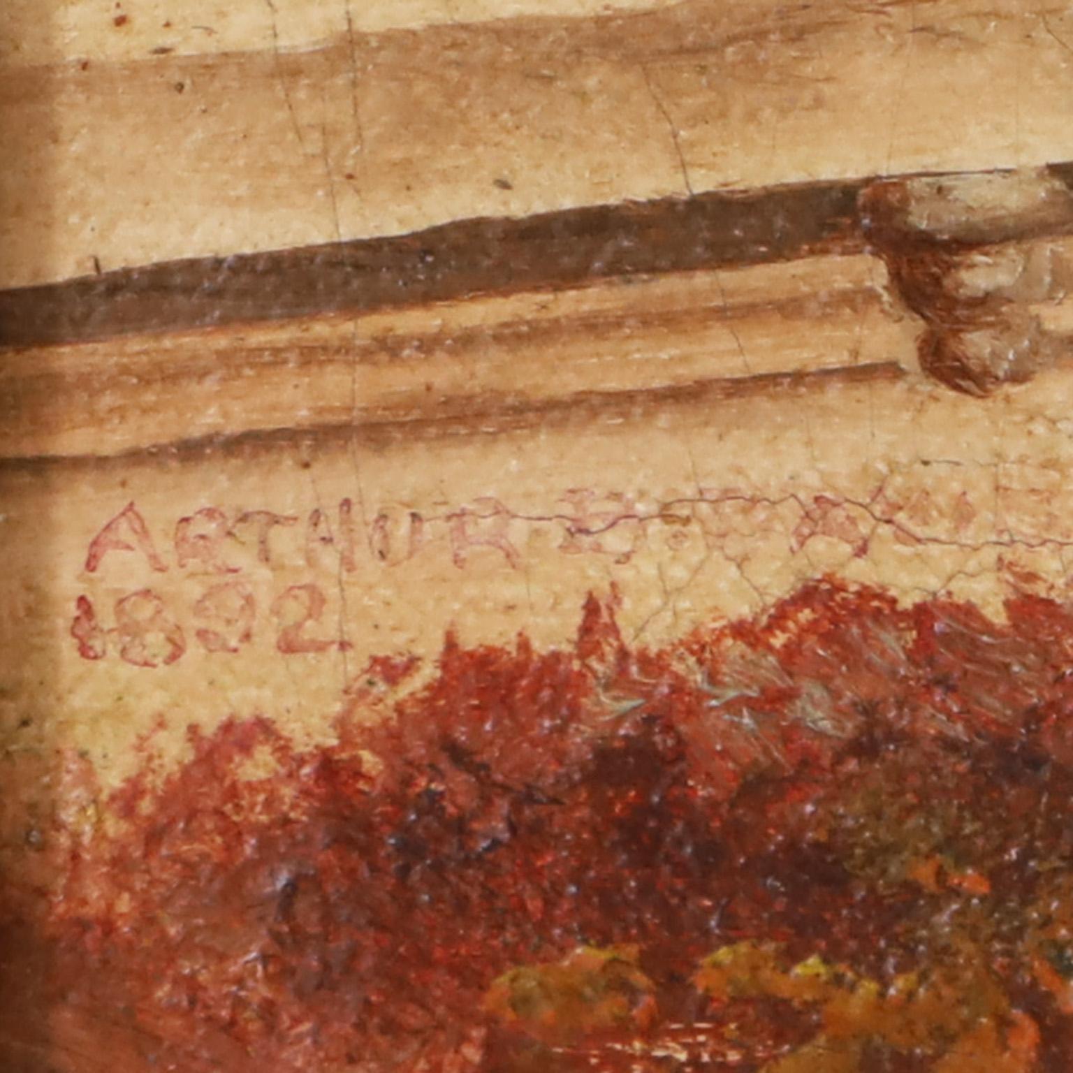 Unknown - Antique British Colonial Oil Painting on Canvas of an Indian ...