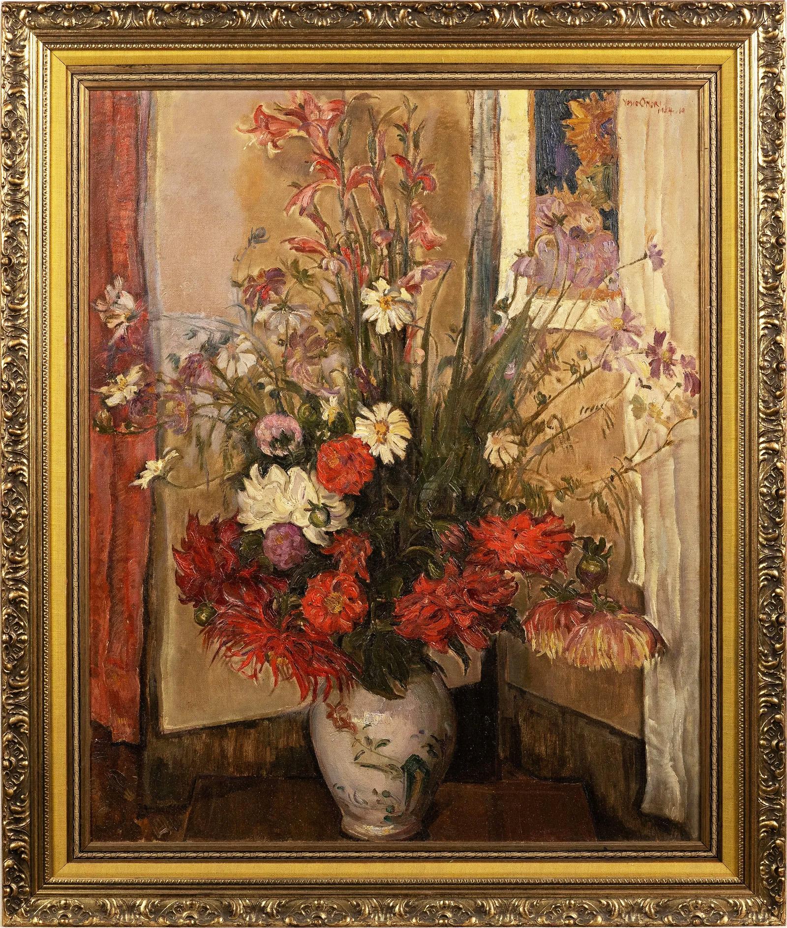 Unknown - Antique European Signed Impressionist Flower Still Life ...